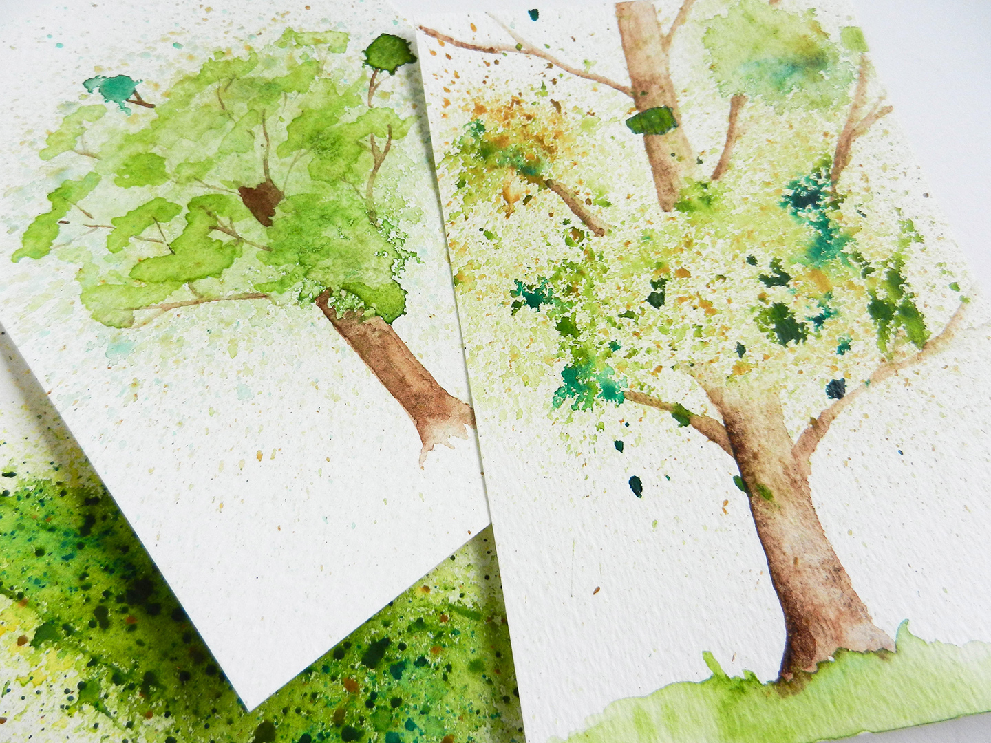 Spatter Watercolor Tree Tutorial | The Postman's Knock