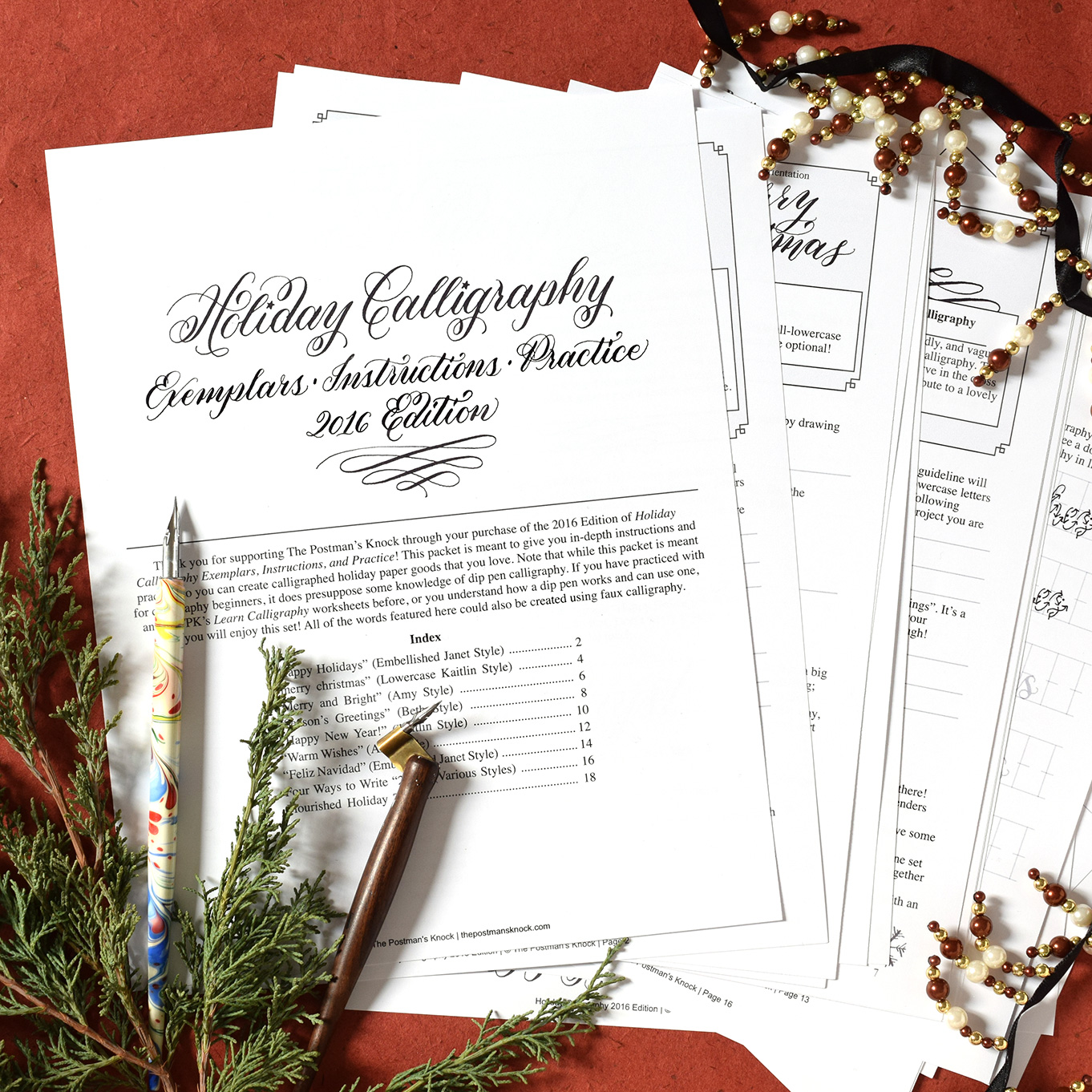 TPK Holiday Calligraphy Worksheet 2016 Edition – The Postman’s Knock