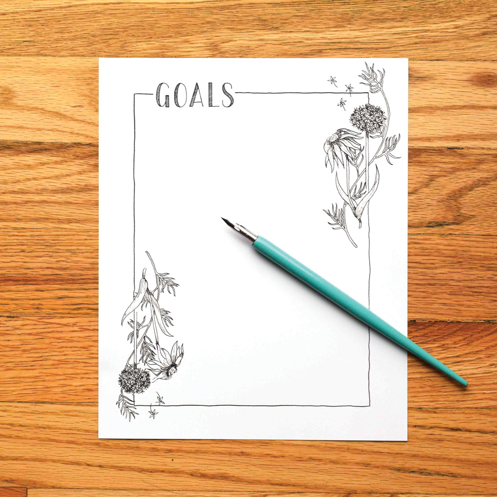 Free Printable Floral Goal List – The Postman’s Knock