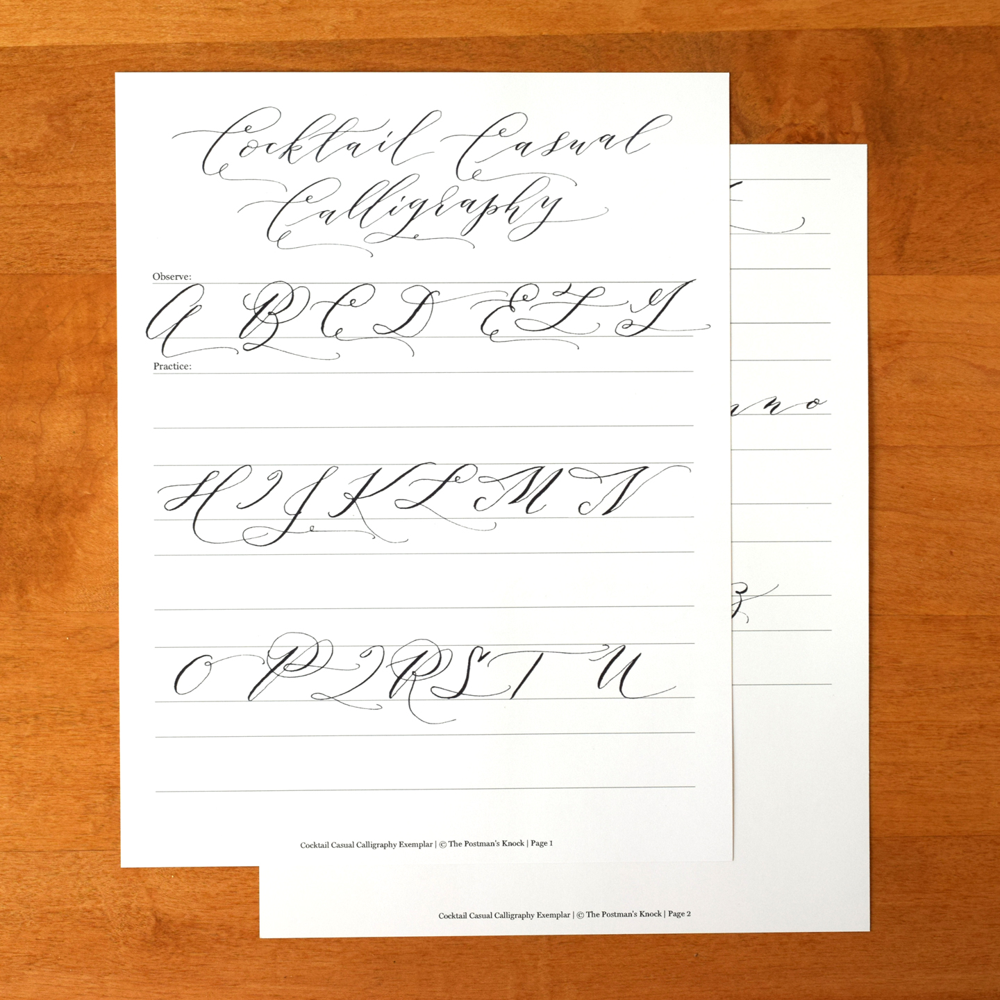 Free "Cocktail Casual" Calligraphy Exemplar – The Postman's Knock