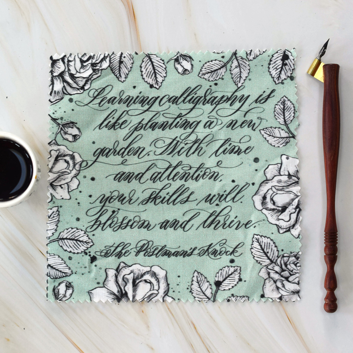 Calligraphy Quote Cleaning Cloth – The Postman’s Knock