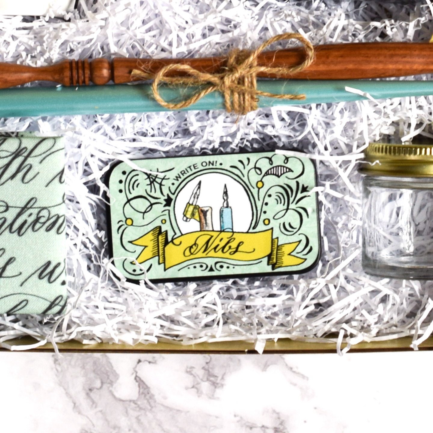 Intricate Green Calligraphy Nib Tin – The Postman’s Knock