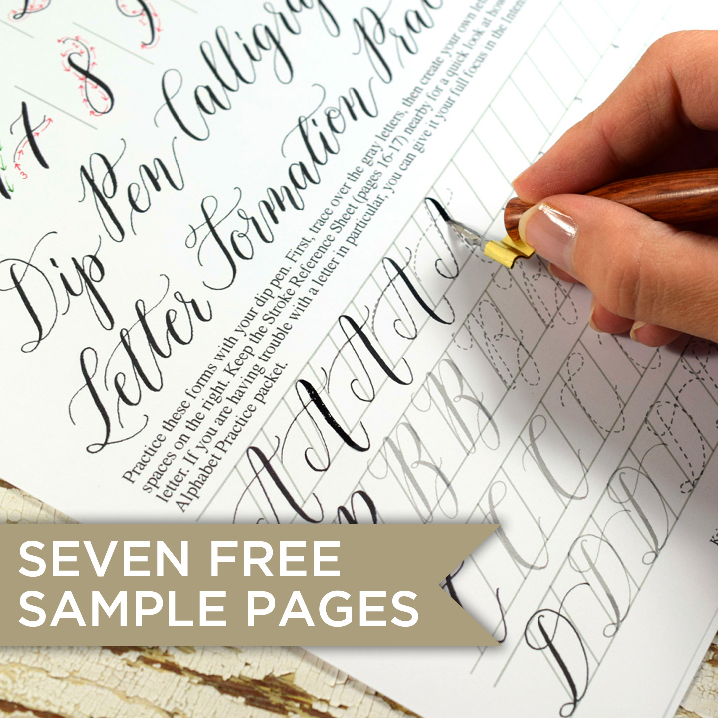 Free Sample Pages: Kaitlin Style Calligraphy Worksheet Set – The ...