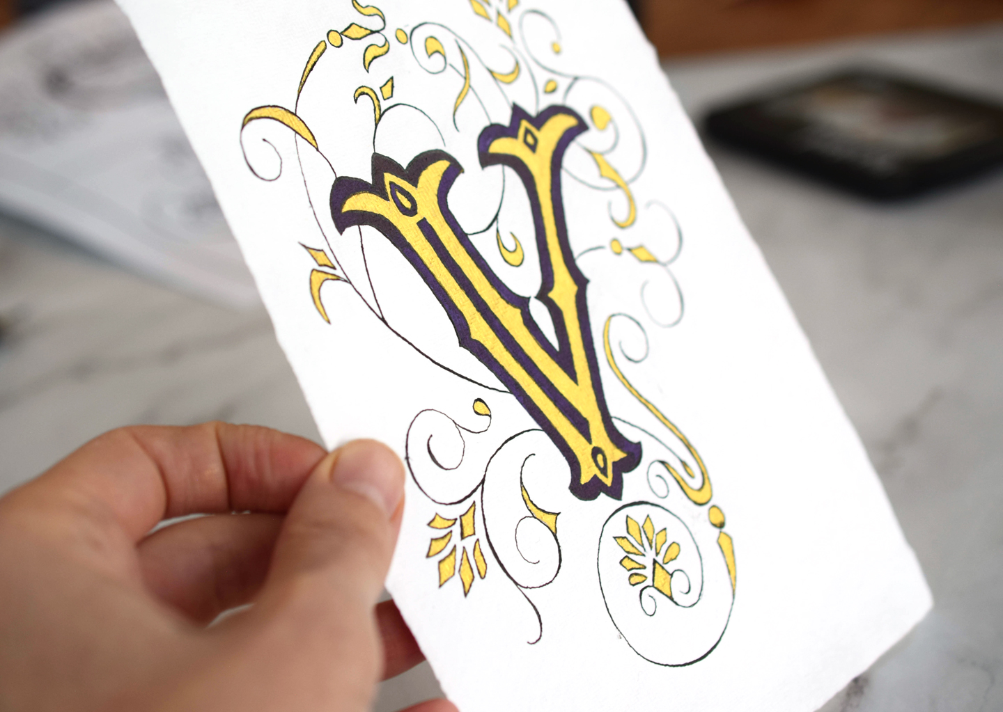 illuminated letter | The Postman's Knock